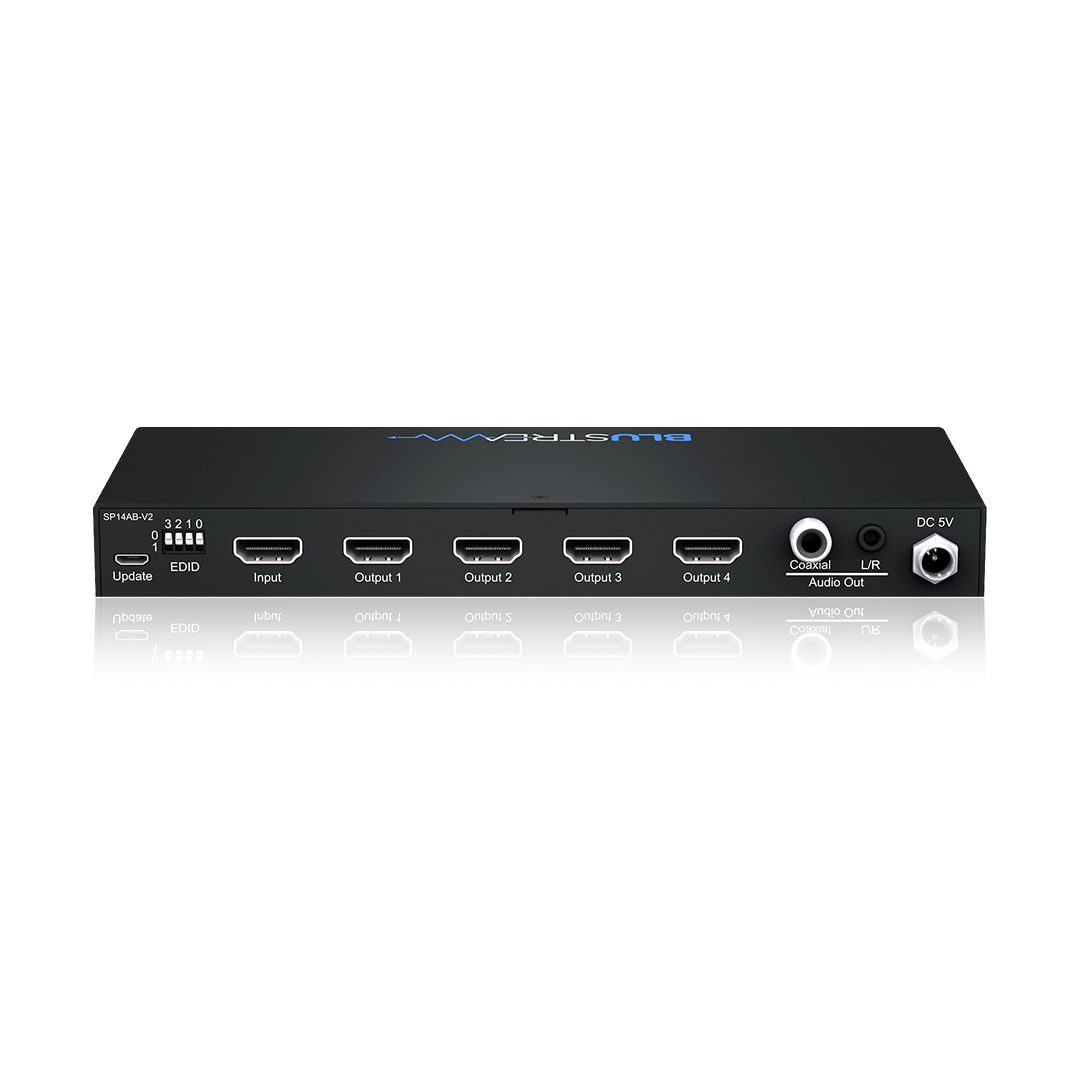 Blustream SP14AB-V2 4-Way 4K HDMI splitter with Audio Breakout - West ...