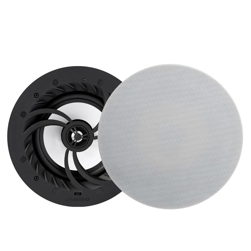 Lithe Audio Wi-Fi IP44 Bathroom Ceiling Speakers (Pair - Active/Passive ...